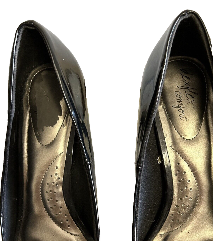 Dexflex Womens Size 7 1/2 W Comfort High Heels Open Peep Toe Slip on ...