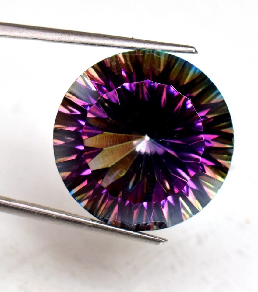 Natural Topaz Multi Fire Topaz Concave Cut Coated Topaz 35.05 Ct ...