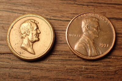 George Washington Abraham Lincoln Bronze Medal Small Token Coin | eBay