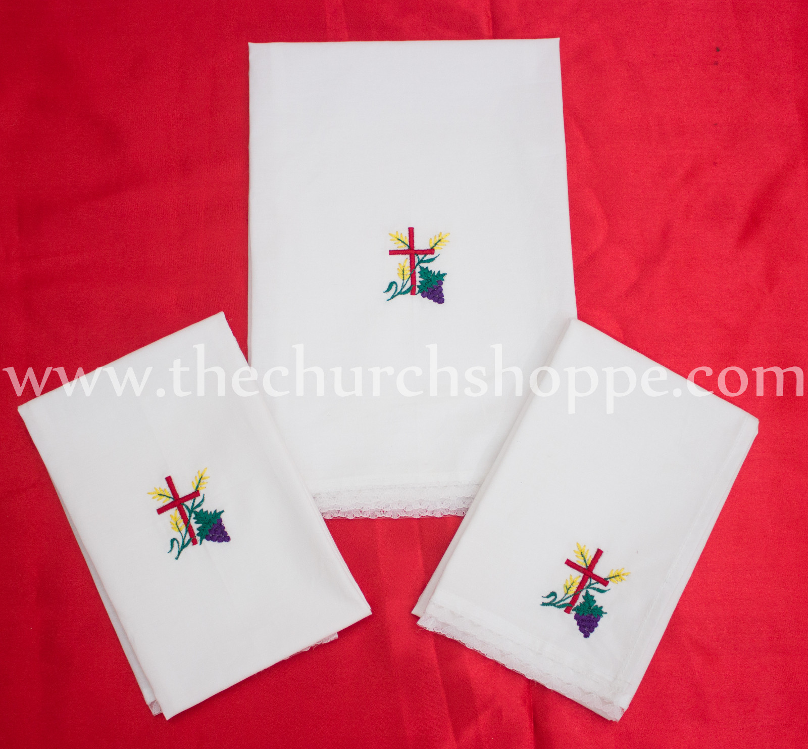 Altar Linen Set of 3, 1 Corporal, 1 Purificator 1 towel Vestments ...