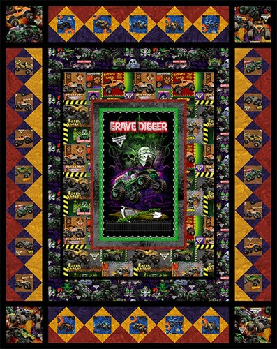 Monster Jam Cotton Fabric-Monster Truck Quilting Fabric-By The Yard and ...