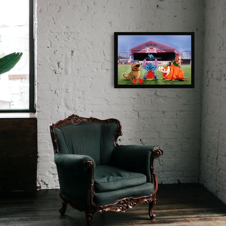 Disney Stitch Timon Pumbaa Genie Dug Art Wood Framed Picture Print | eBay