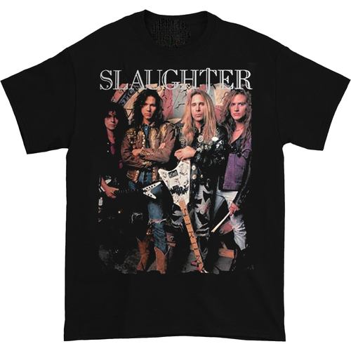 Vtg Slaughter Music Band Gift For Fans Heavy Cotton Black Tee Shirt ...