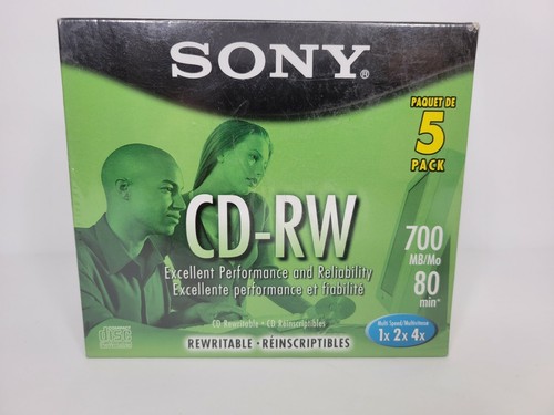 New & Sealed! Sony CD - RW 5 Pack Blank Discs 700MB 80Min Rewritable ...