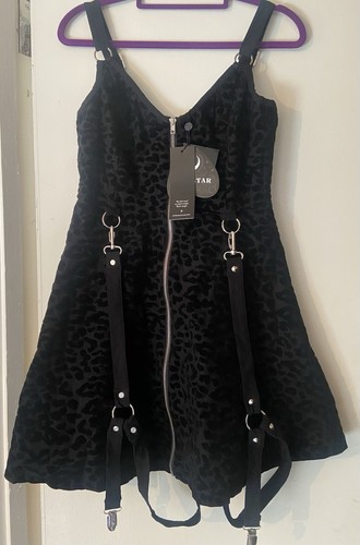 Killstar Feelin Purrty Skater Dress Black Leopard Print Goth Gothic New ...