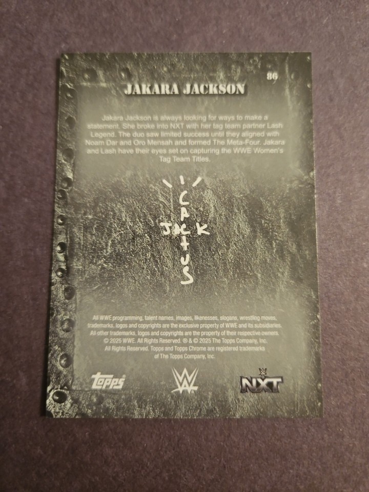 2025 TOPPS WWE CHROME CACTUS JACK JAKARA JACKSON BASE CARD #86 | eBay