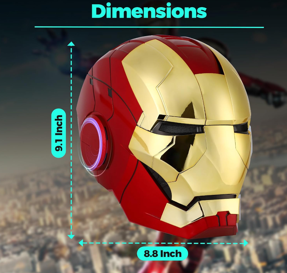 Iron Man Gold MK5 Helmet Electronic Voice Activated Open&Close Mask ...