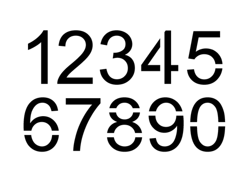 ARIAL Numbers Stencil - 3 Inch Font Basic Address House Curb Plastic ...