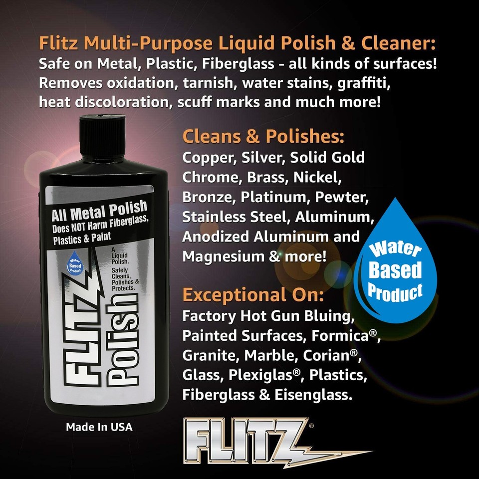 FLITZ All Metal Polish 3.4oz Liquid Formula 2 PACK * SEE VIDEO | eBay