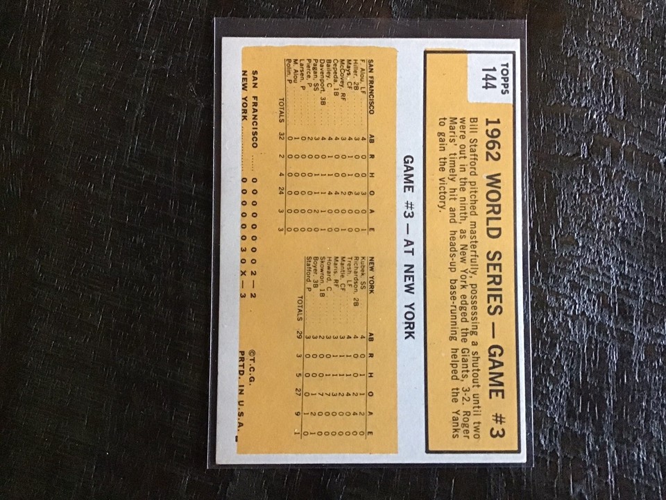 1963 Topps Roger Maris Sparks Yankee Rally World Series Game 3 #144 ...