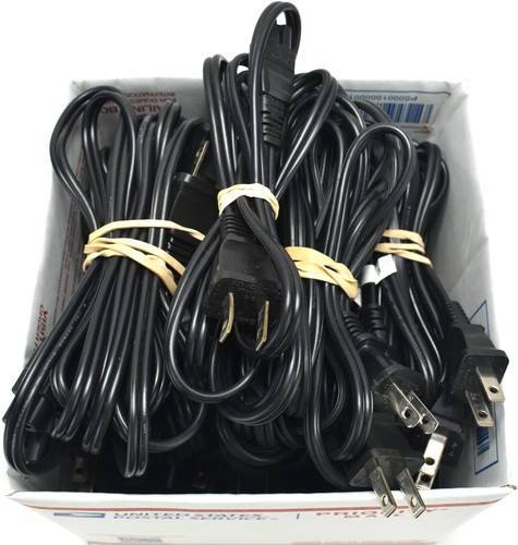 Lot of 10 Two-Prong 6.75ft AC Power Cord Cables NEMA 1-15P C7 | eBay
