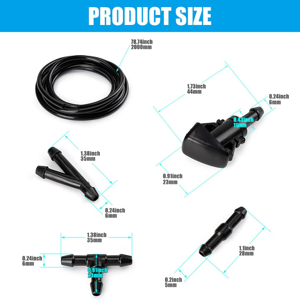 2x Front Windshield Washer Nozzle Sprayer For Chrysler 300 Dodge Ram ...