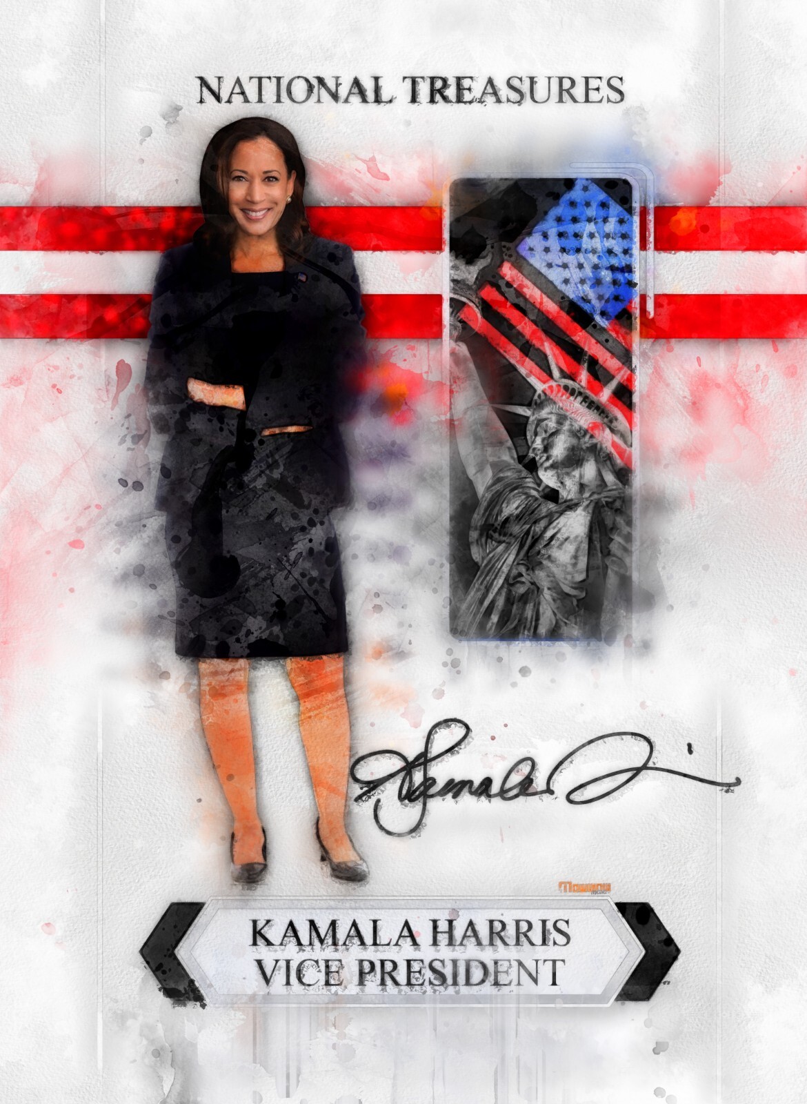 Kamala Harris Art Card Limited #ed/100 John Rudolph Signed Vice ...
