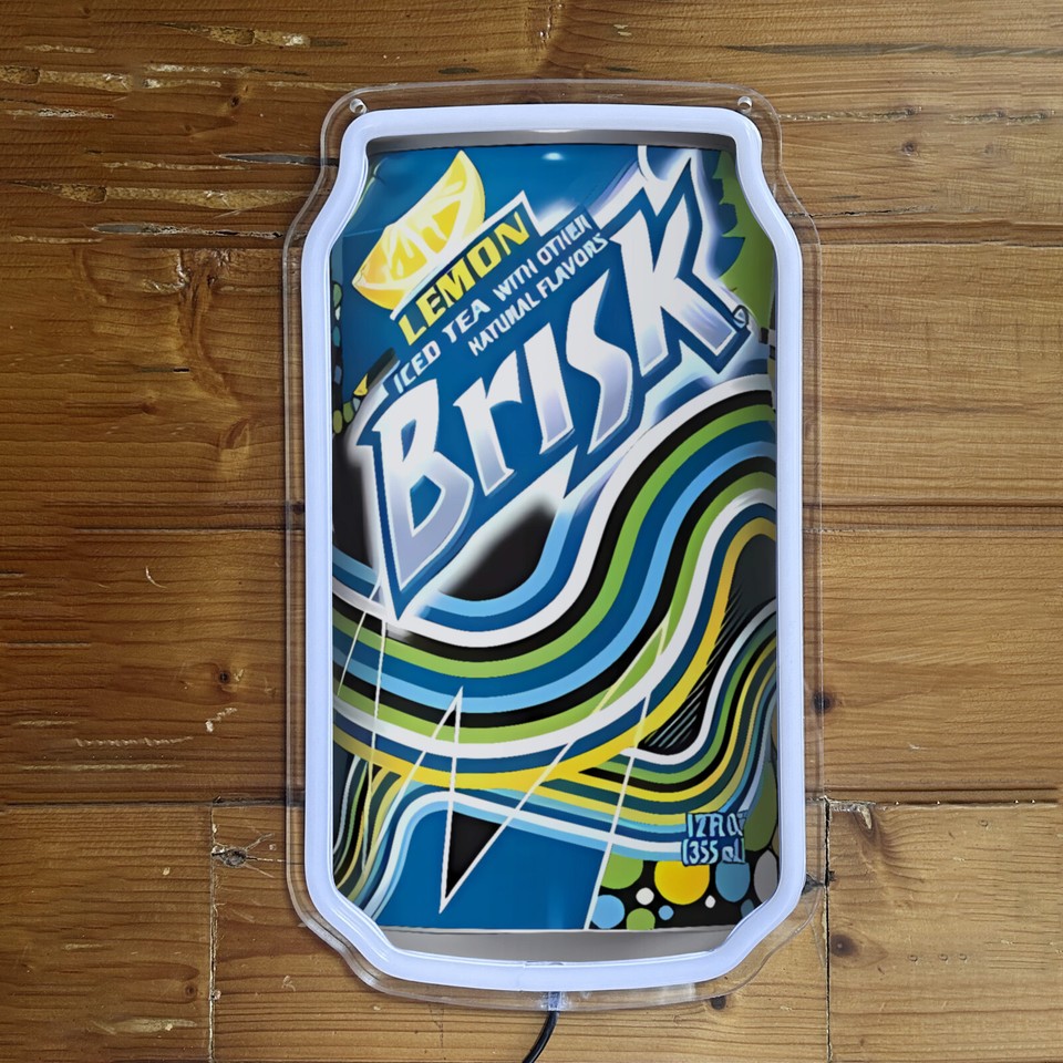 Brisk Lemon Iced Tea Soda Can Neon Light Night Club Store Wall Decor 12 ...