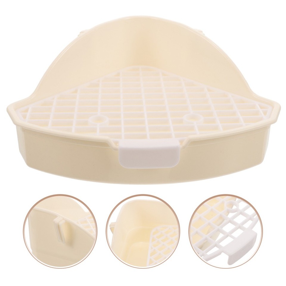 Animal Litter Tray Small Plastic Pan Chinchilla Corner Pet Toilet ...