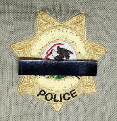 Metal black mourning band pin for embroidered badges - LEO designed | eBay