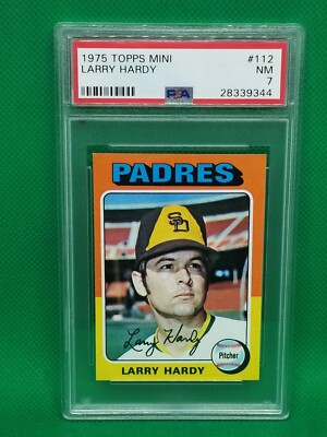 ⚾1975 Topps Mini #112 LARRY HARDY⚾ PSA 7 NM NR-MINT ~~ SHARP ~~ | eBay