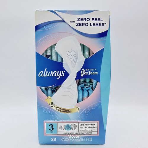 Always Infinity Flex Foam Pads Size 3 Extra Heavy Flow w/ Wings ...