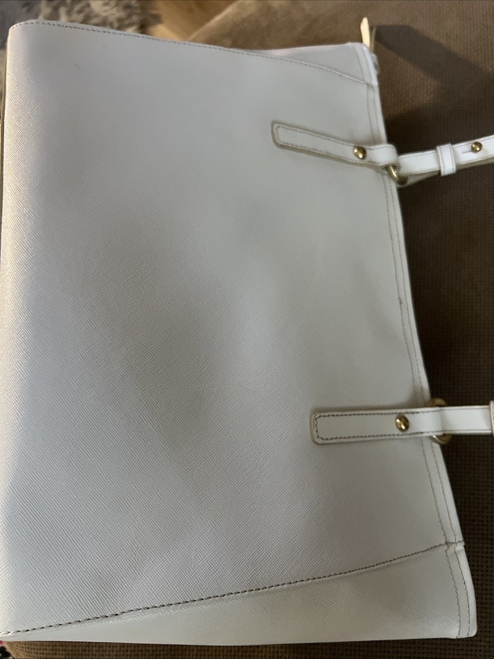 Brahmin white leather tote bag | eBay