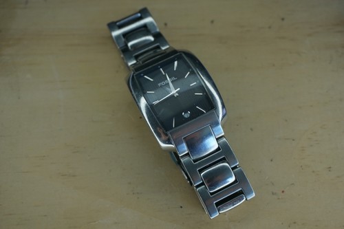 Fossil Arkitekt Tank Style Blue Dial Wrist Watch | eBay