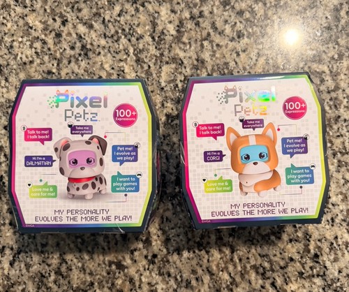 Set of 2 Pixel Petz Corgi Interactive Toy Pet 100 Expressions Talking ...