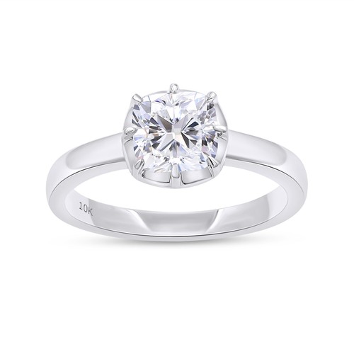 0.95ct Solitaire Engagement Ring Cushion Lab Grown Diamond in 10K Solid Gold | eBay