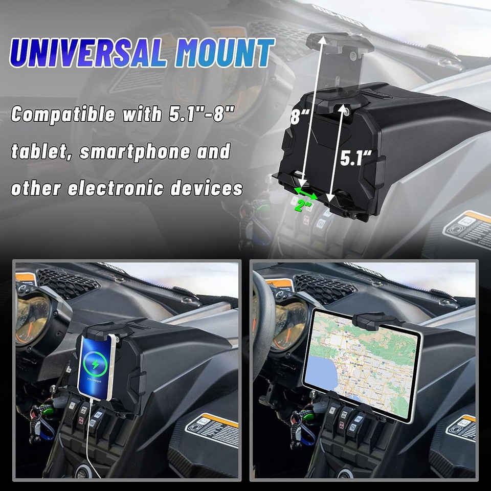 UTV Electric Device Tablet Holder GPS Mount For Can Am Maverick X3 Max ...