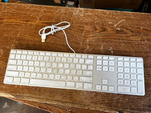 Genuine Apple Wired Aluminum USB Standard Keyboard Model A1243, Used | eBay