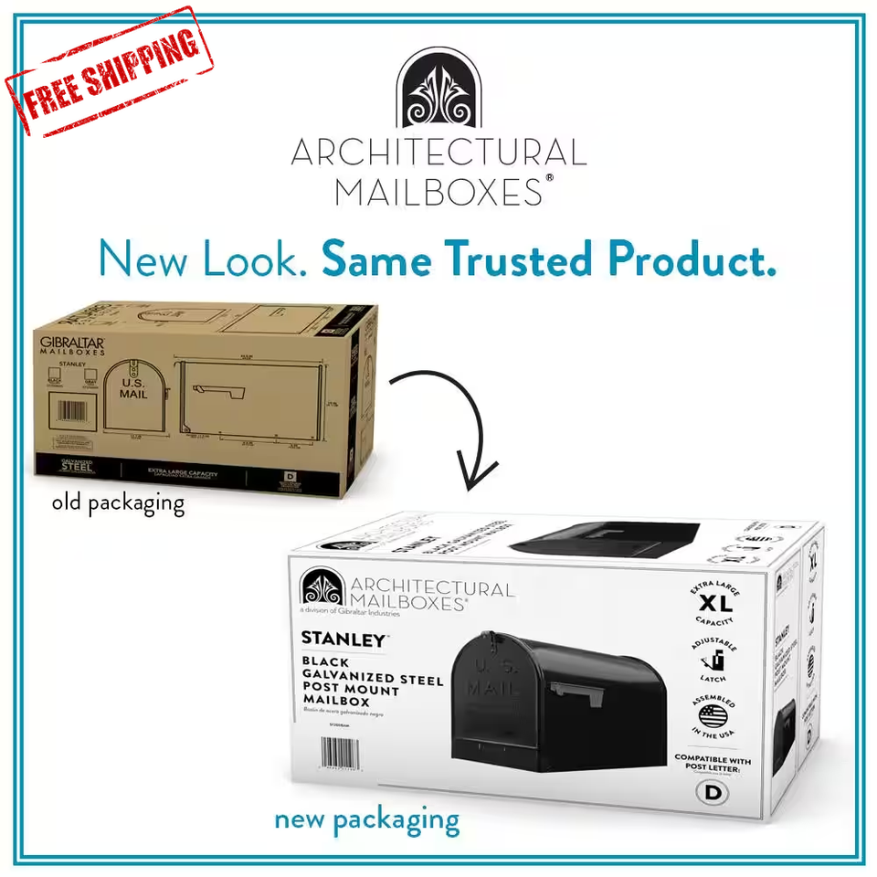 Heavy-Duty Extra Large Jumbo Post Mount Rural Mailbox Galvanized Steel ...