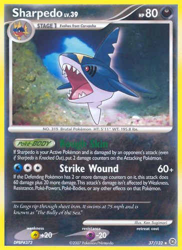 Sharpedo (37/132) Diamond & Pearl: Secret Wonders - Lightly Played ...