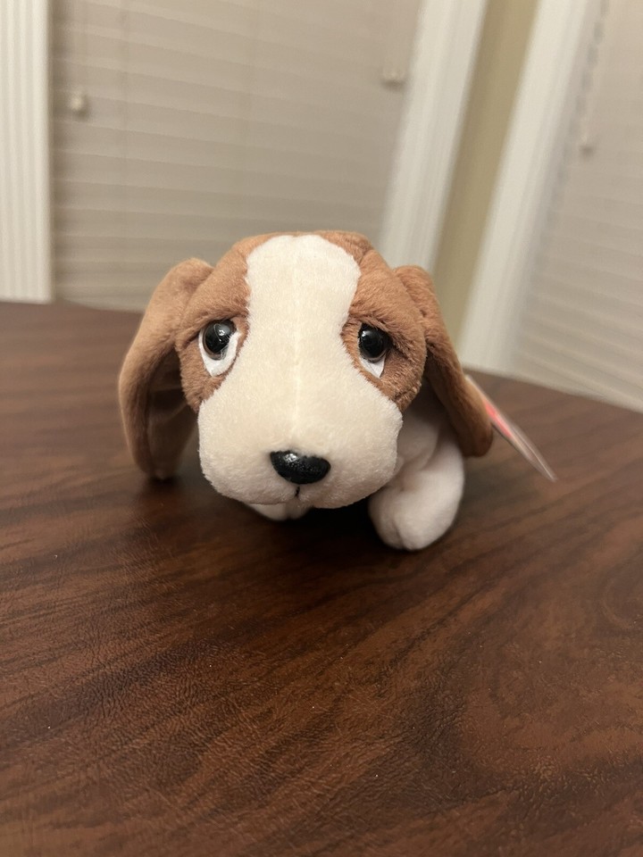Ty Beanie Baby “Tracker” 1997 Basset Hound Dog Puppy Animal Plush Tag ...