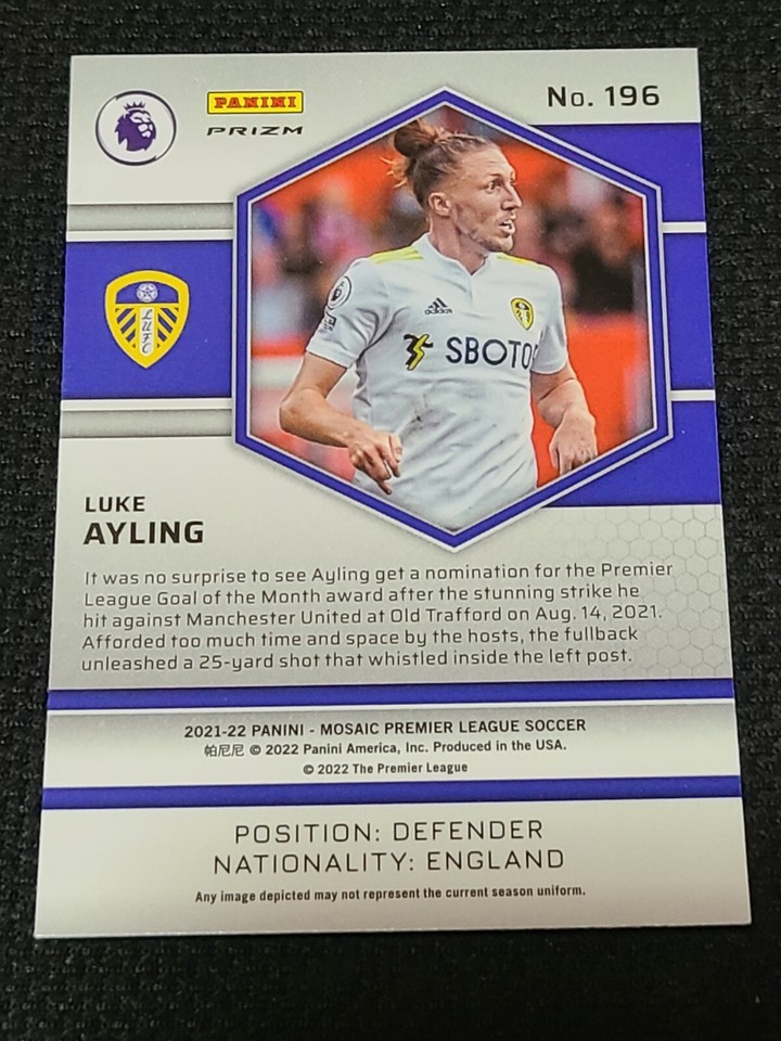 2021-22 Panini Mosaic EPL 186 SILVER MOSAIC 196 Luke Ayling - Leeds ...
