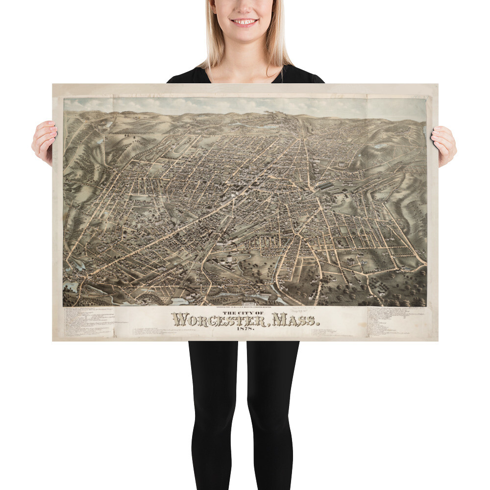 Worcester Mass City Map