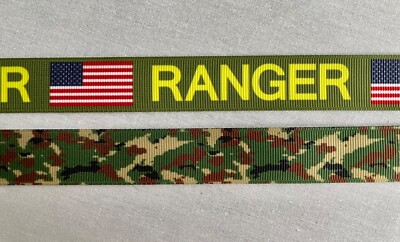 US United States Army Ranger Logo Camouflage Grosgrain ribbon 7/8 ...