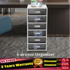 Large 6-Drawer Desktop Organizer with Open Tray Top, for Desk Organizer ...