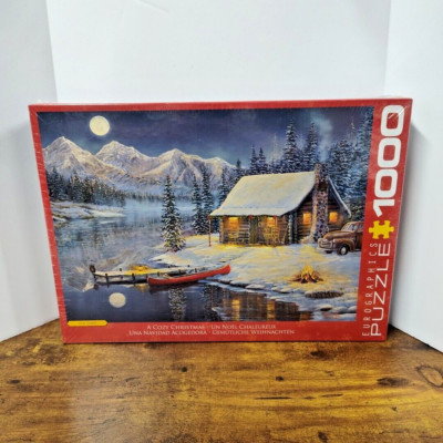 Eurographics Sam Timm A Cozy Christmas Cabin Snow 1000 Piece Jigsaw ...