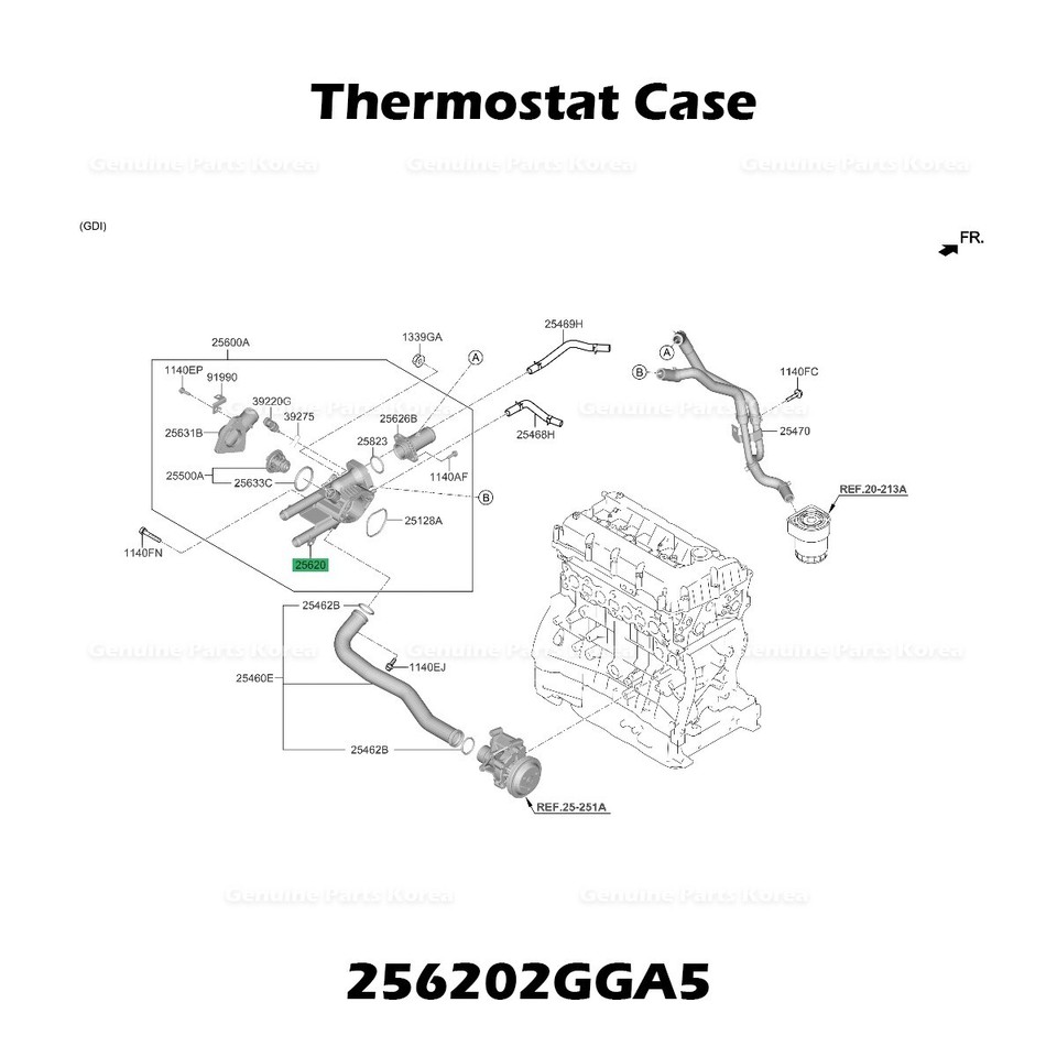⭐Genuine⭐ Thermostat Case 256202GGA5 for Hyundai Santa Fe Sonata Kia ...