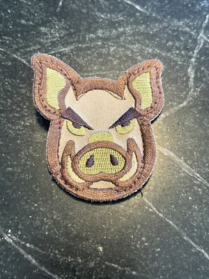 Pig Head Wild Boar Warthog Morale Tactical VELKRO PATCH Airsoft Army 2. ...