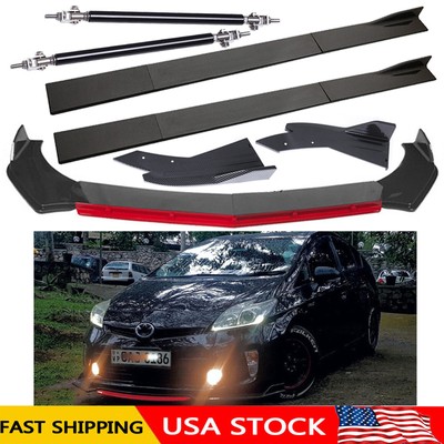 For Toyota Prius Front Bumper Lip Spoiler Splitters+Side Skirt+Rear ...