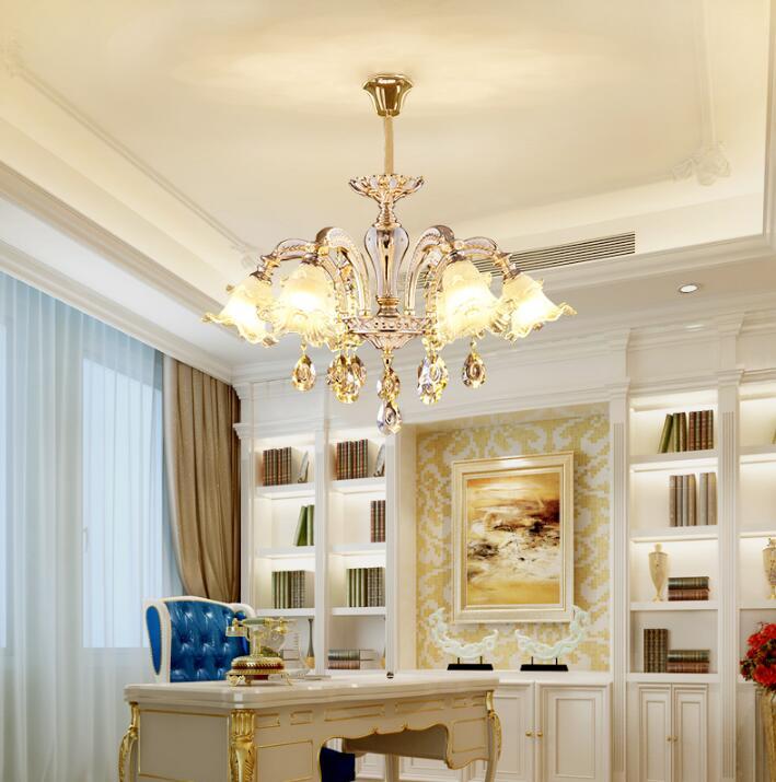 European luxury crystal ceiling lights zinc alloy LED chandelier wall ...