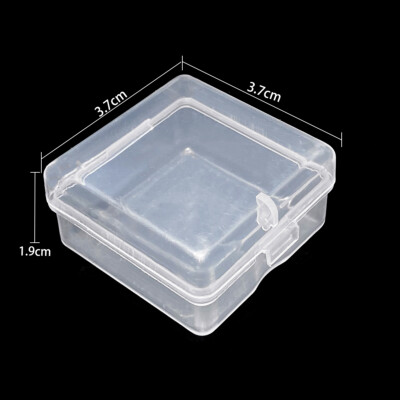 5pcs 3.7cm Square Plastic Transparent Containers Storage Case Organizer ...