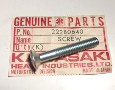 Kawasaki 222B0640 Countersunk Oval Screw 6x40 A1 A7 A7SS A1SS NOS ...