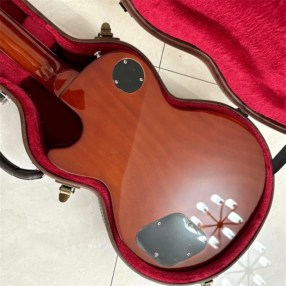 Custom Flame Maple Top LP Electric Guitar Jimmy Page Fixed Bridge 6 ...