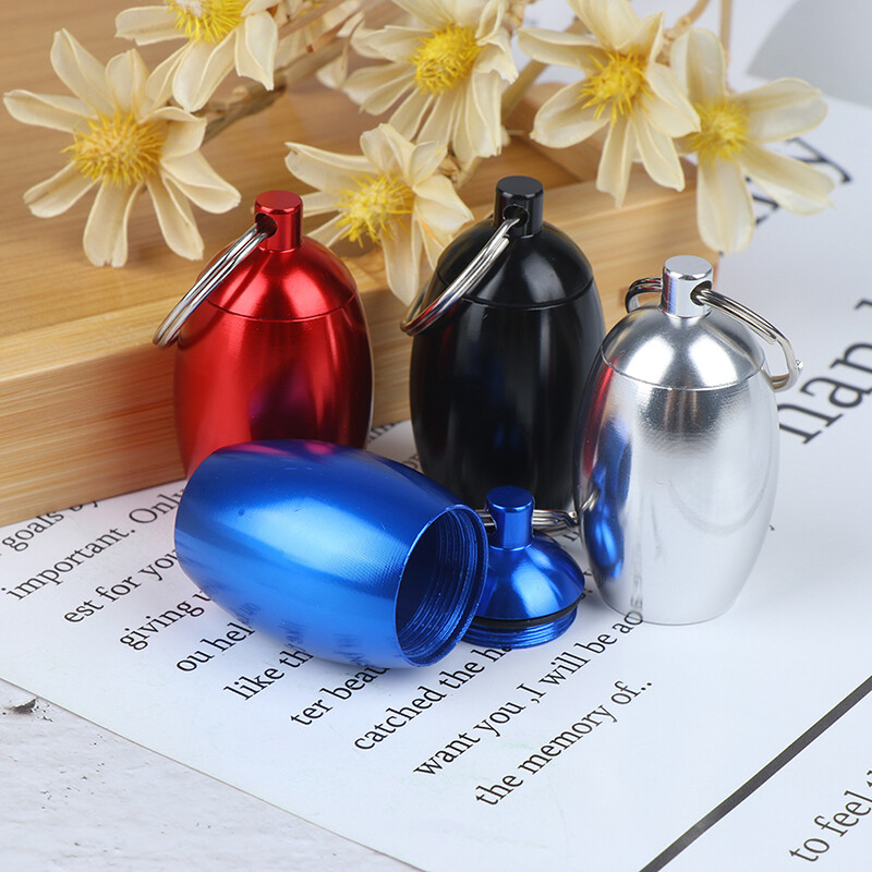 Pill Case Keychain seal Medicine Organizer Box Pocket Capsule Holder ...