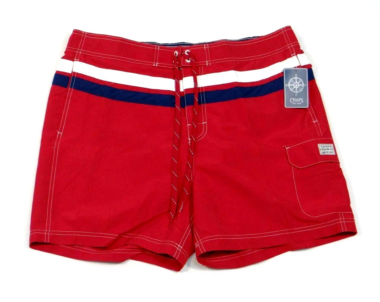 Chaps Red Board Shorts Swim Trunks Boardshorts Brief Liner Men's NWT | eBay