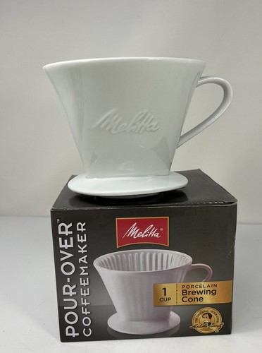 Melitta Porcelain Brewing Cone 1 Cup Pour Over Coffee Maker New In Box ...