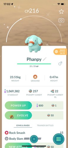 Pokemon Go Shiny Phanpy | eBay UK