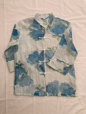 Women's Chinese Traditional Style Frog Button 3/4 Sleeve Summer Shirt ...