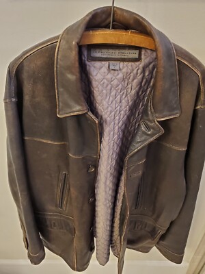 Vintage Men's Jacket. Leather Le Collezioni Structure, Size L, Brown | eBay