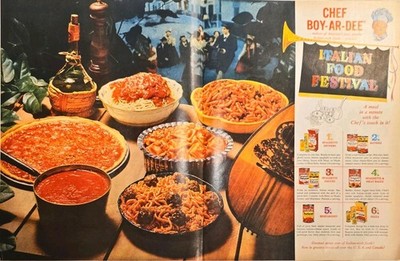 Italian Food Festival Chef Boy AR DEE Pasta Pizza Sauce-1961 Vintage ...
